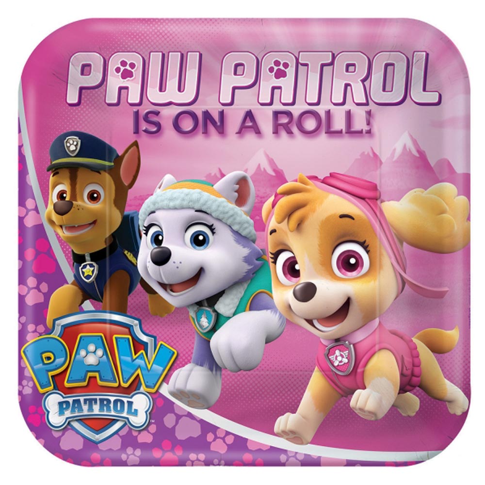 8 Pink Paw Patrol Happy Birthday Party Plates Puppy Pets Girls Paw 8-pink-paw-patrol-happy-birthday-party-plates-puppy-pets-girls-paw
